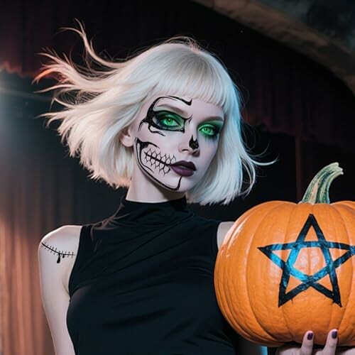 Sionoiur Halloween Face Tattoos: Scary Temporary Tattoos for Spooky Fun